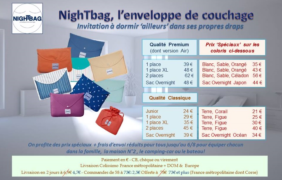 La boutique en ligne de NighTbag, l'enveloppe de couchage, 24H/24. Tous ...